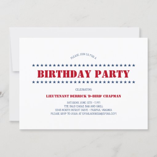 USA Patriotic Birthday Party Invitation | Zazzle