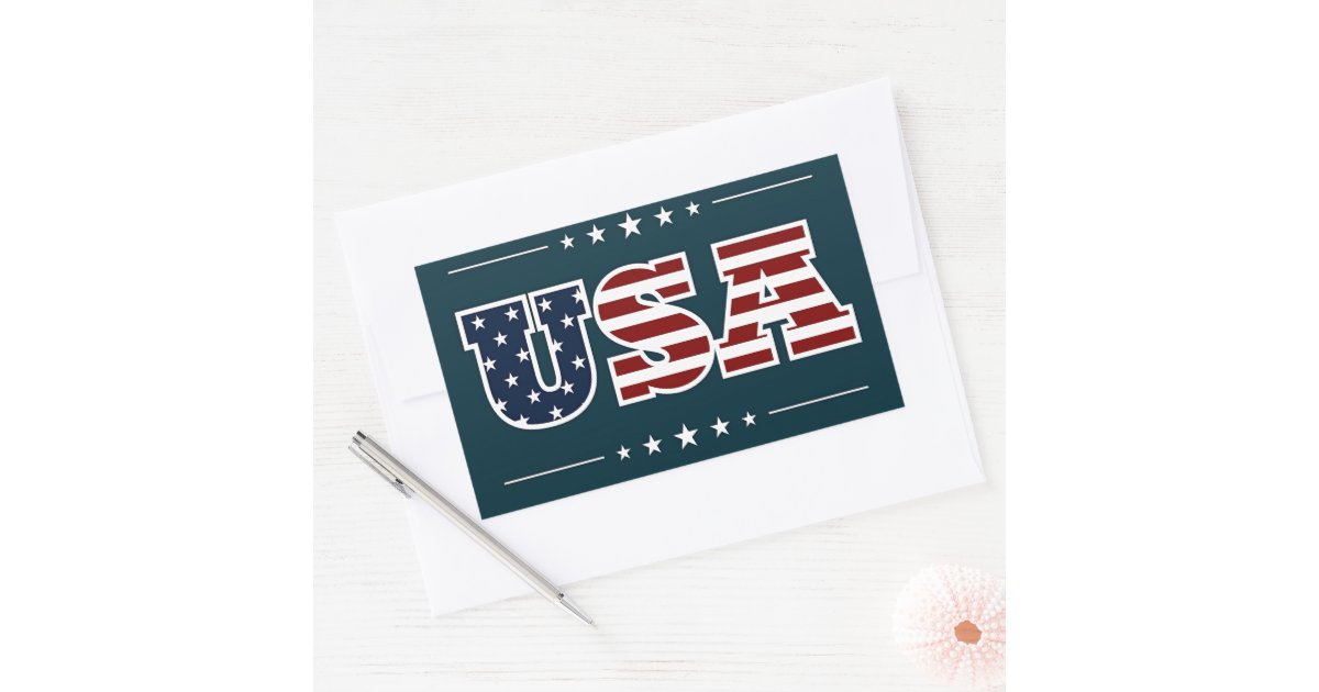 USA, patriotic design, Rectangular Sticker | Zazzle