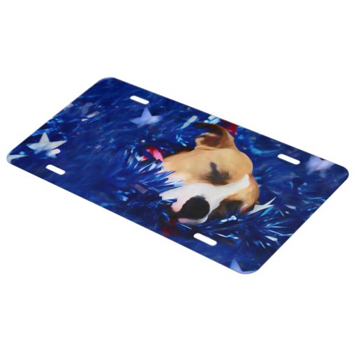 USA Patriotic Dog American Pit Bull Terrier License Plate | Zazzle