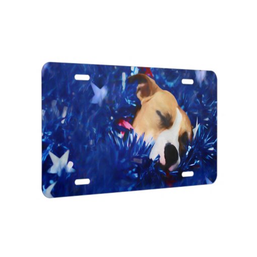 USA Patriotic Dog American Pit Bull Terrier License Plate | Zazzle