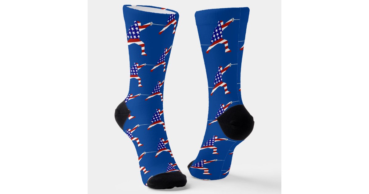 USA Patriotic Fencing En Garde Sports Socks | Zazzle