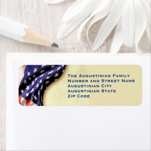 USA Patriotic Flag Customized Return Address Label | Zazzle