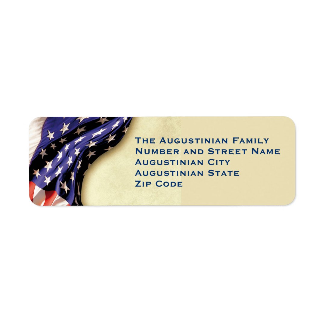 USA Patriotic Flag Customized Return Address Label | Zazzle