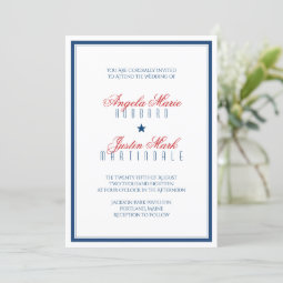 USA Patriotic Flag Wedding Invitation | Zazzle
