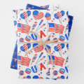 USA Patriotic Flag Wrapping Paper Set of 3 | Zazzle