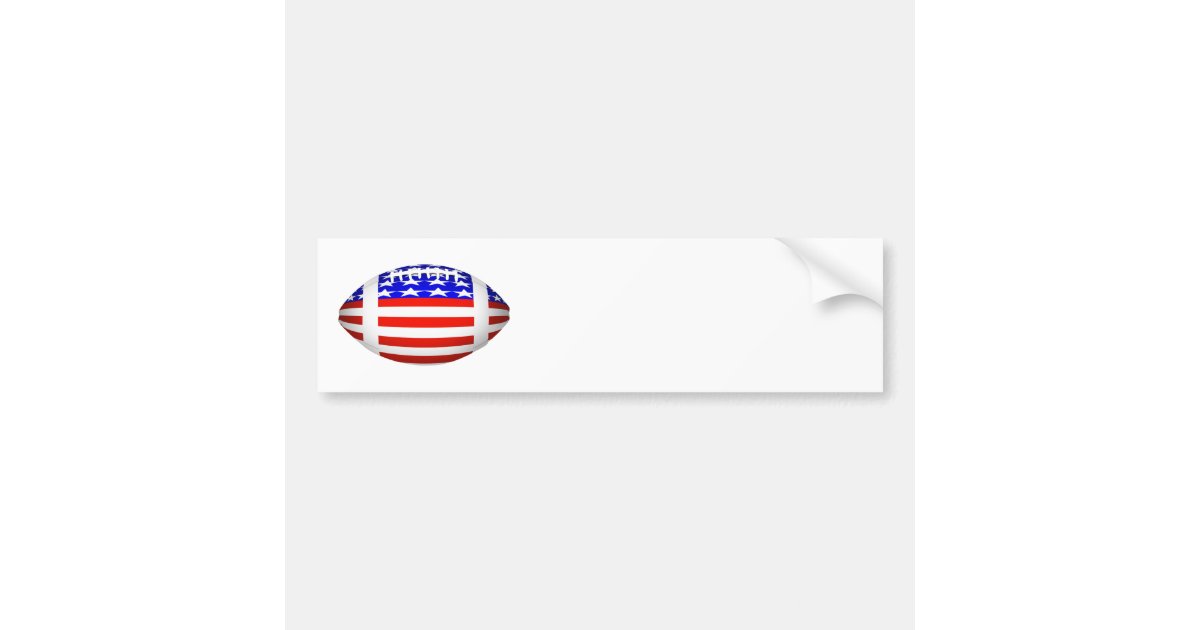 USA Patriotic Football Sports Bumper Sticker | Zazzle