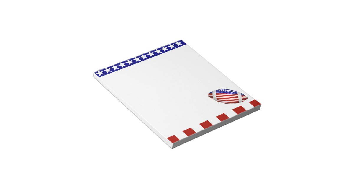 USA Patriotic Football Sports Notepad | Zazzle