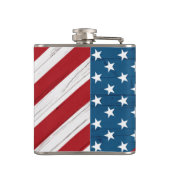 USA Patriotic July 4th Rustic Wood American Flag Flask | Zazzle