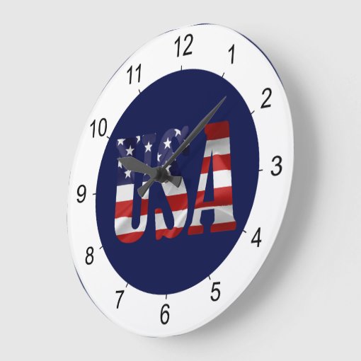 USA Patriotic Large Clock | Zazzle