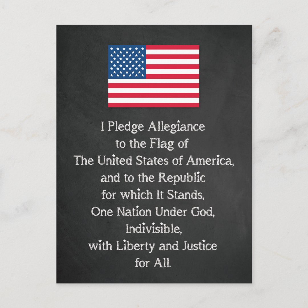 USA Pledge of Allegiance Flag Postcard | Zazzle