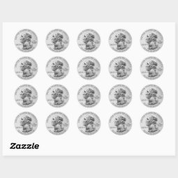 USA Quarter Coin Classic Round Sticker | Zazzle
