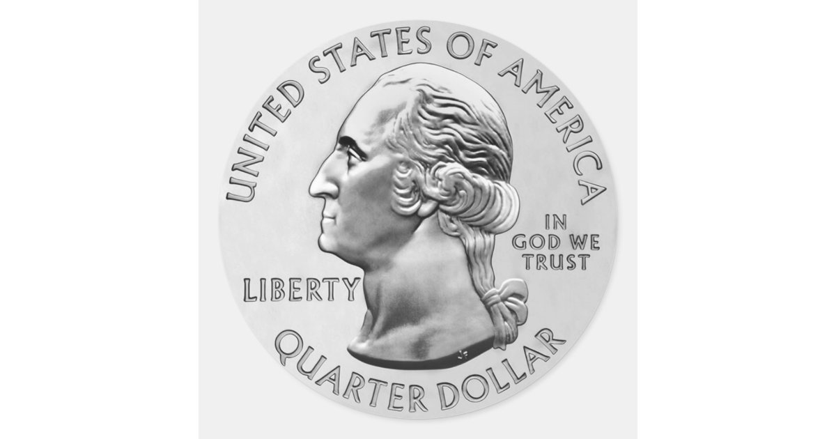 USA Quarter Coin Classic Round Sticker | Zazzle
