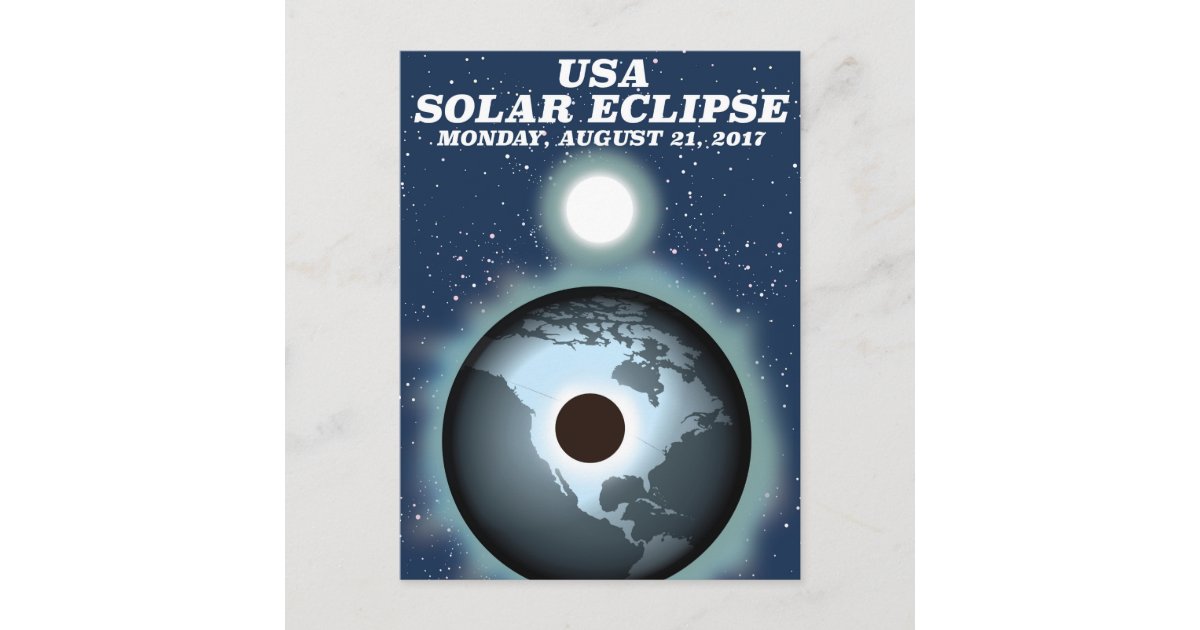 USA Solar Eclipse 2017 vintage poster Postcard | Zazzle