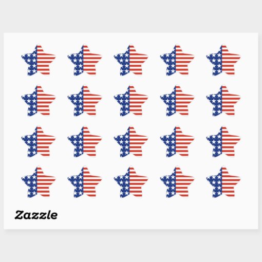 USA Stars And Stripes Star Flag Star Sticker | Zazzle