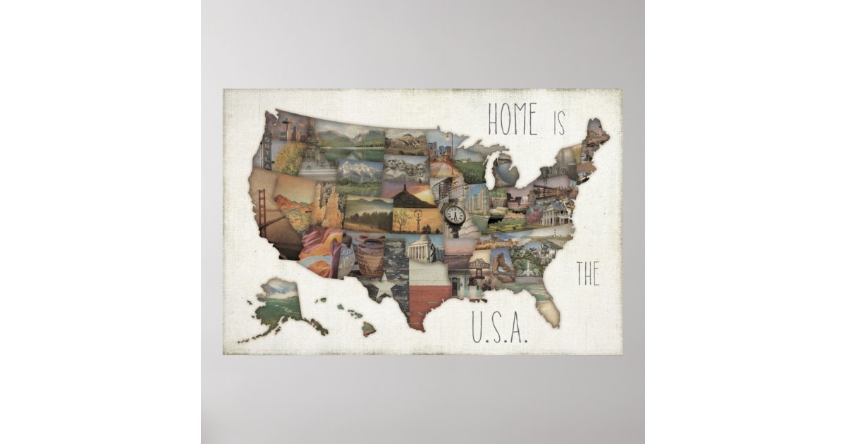 USA State Collage Poster | Zazzle