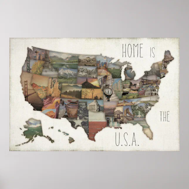 USA State Collage Poster | Zazzle