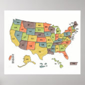 USA States Map Poster | Zazzle