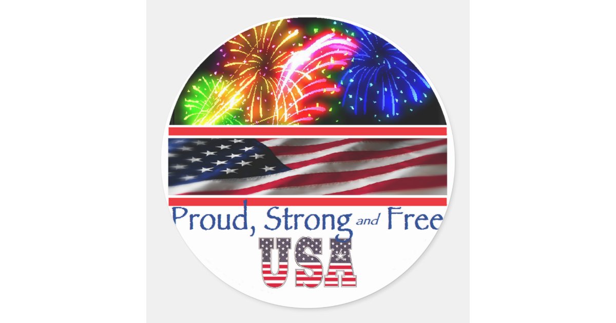 USA Strong Classic Round Sticker | Zazzle
