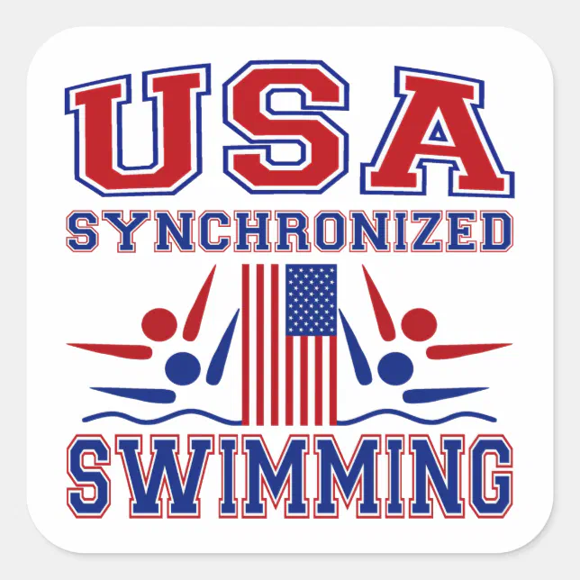 USA Synchronized Swimming Square Sticker | Zazzle