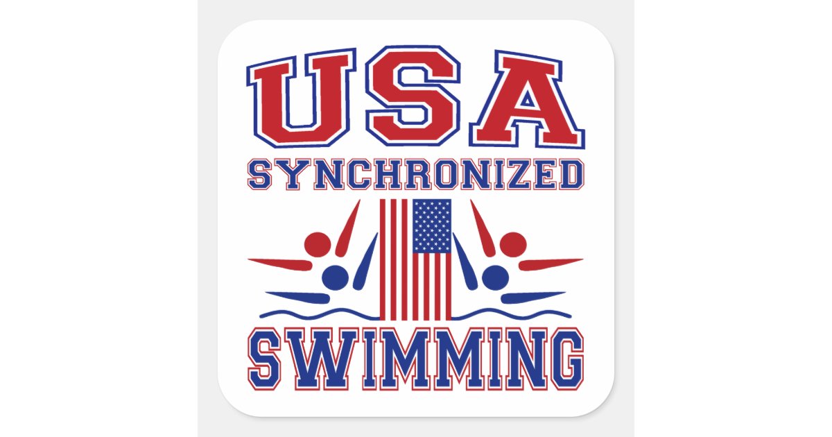 USA Synchronized Swimming Square Sticker | Zazzle