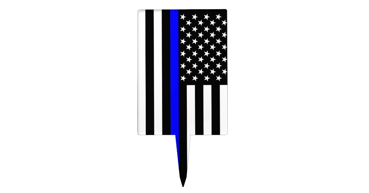 USA Thin Blue Line Cake Topper | Zazzle
