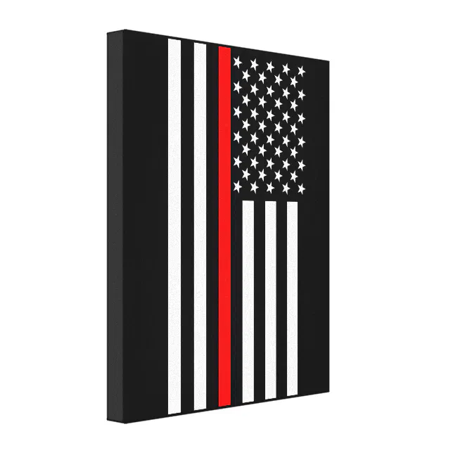 USA Thin Red Line on a Canvas Print | Zazzle
