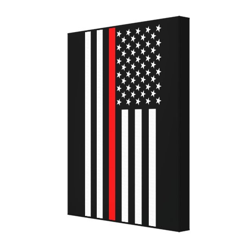 USA Thin Red Line on a Canvas Print | Zazzle