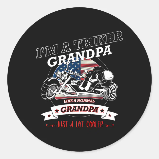 Usa Triker Grandpa Trike Classic Round Sticker | Zazzle