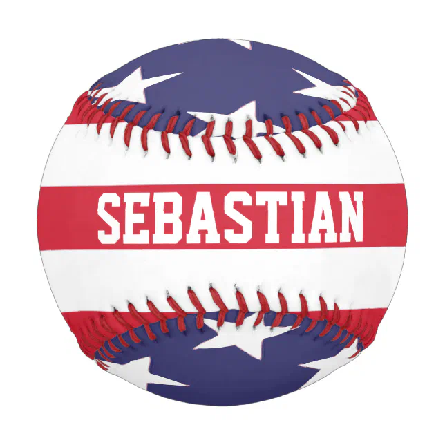 USA United States American Flag Personalized Baseball | Zazzle