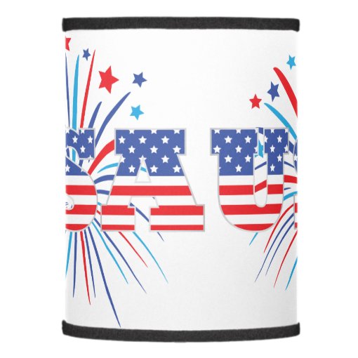 USA with red white and blue fireworks Lamp Shade | Zazzle