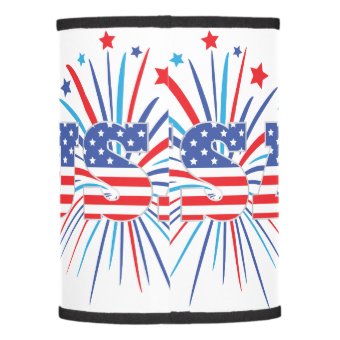 USA with red white and blue fireworks Lamp Shade | Zazzle