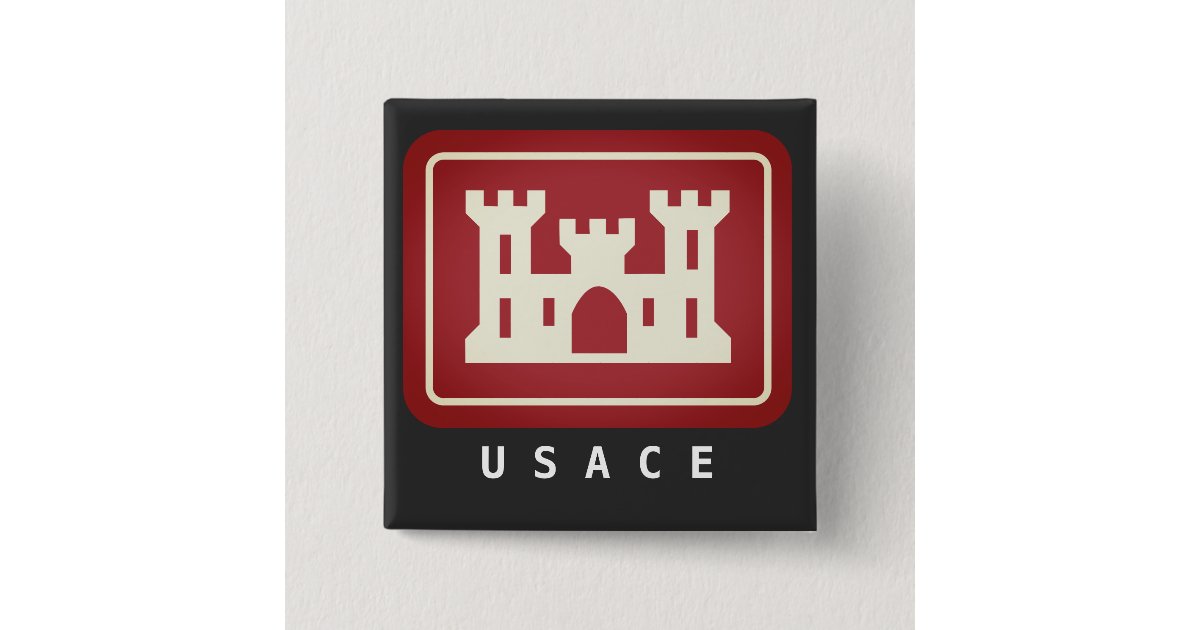 USACE Logo & Text Button | Zazzle