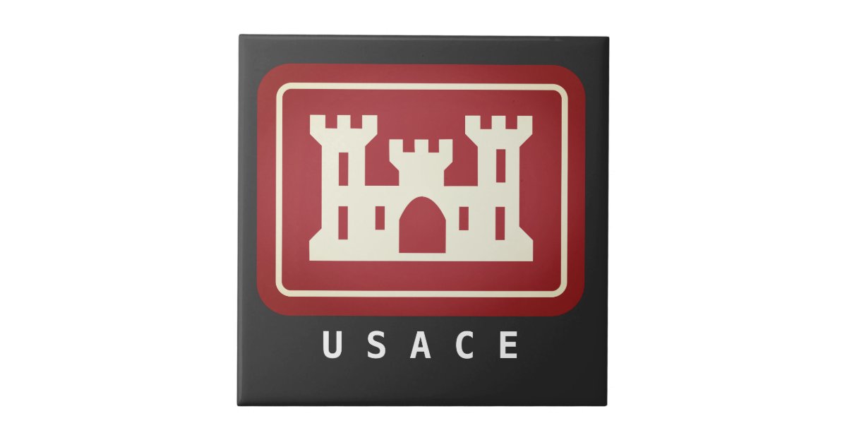 USACE Logo & Text Ceramic Tile | Zazzle