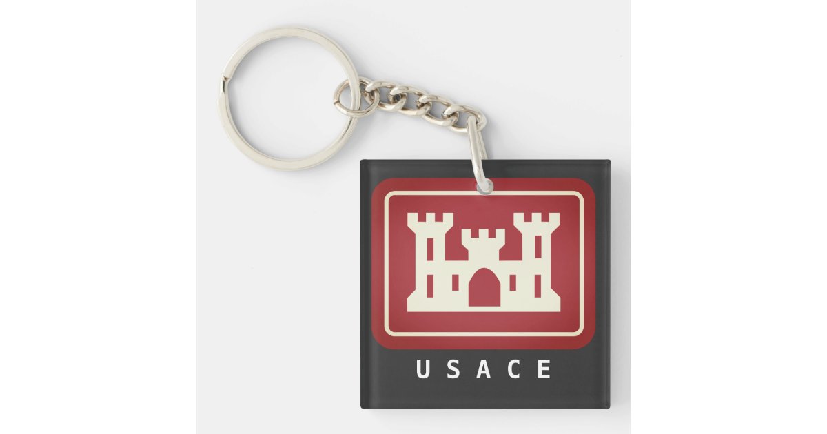 USACE Logo & Text Keychain | Zazzle