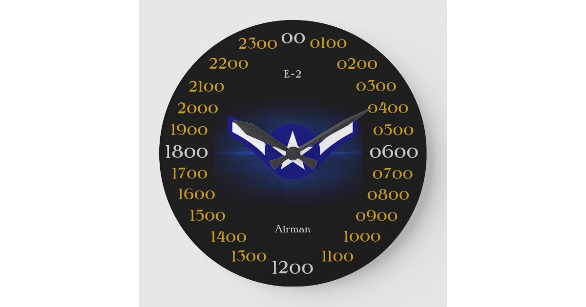 USAF / Airman E-2 Large Clock | Zazzle