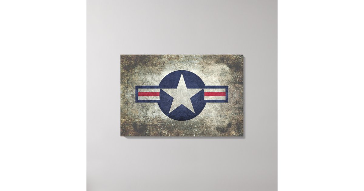USAF Classic retro style Roundel Canvas Print | Zazzle