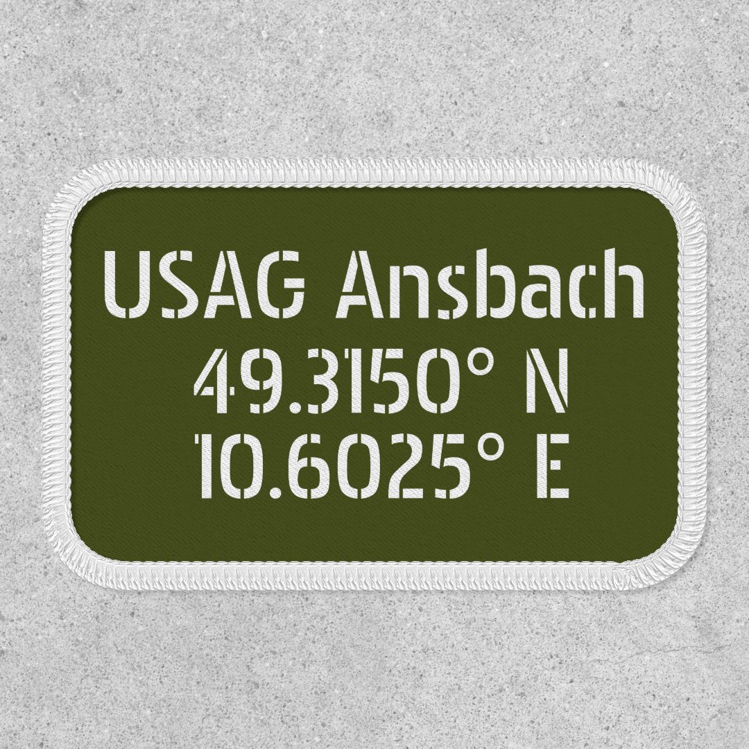 USAG Ansbach Latitude Longitude Patch | Zazzle