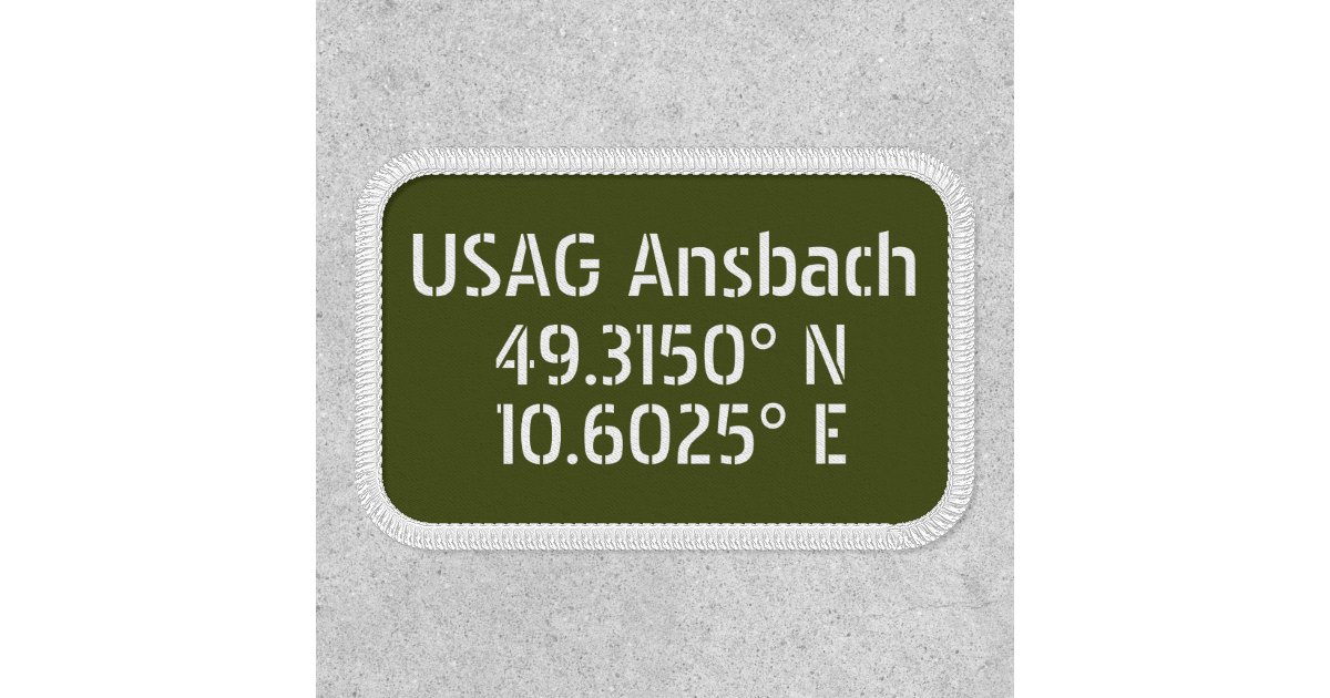 USAG Ansbach Latitude Longitude Patch | Zazzle