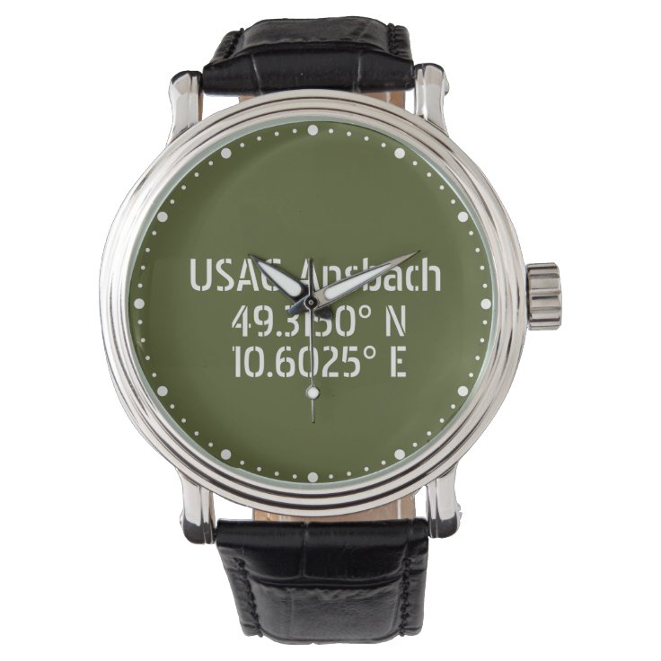 USAG Ansbach Latitude Longitude Watch | Zazzle