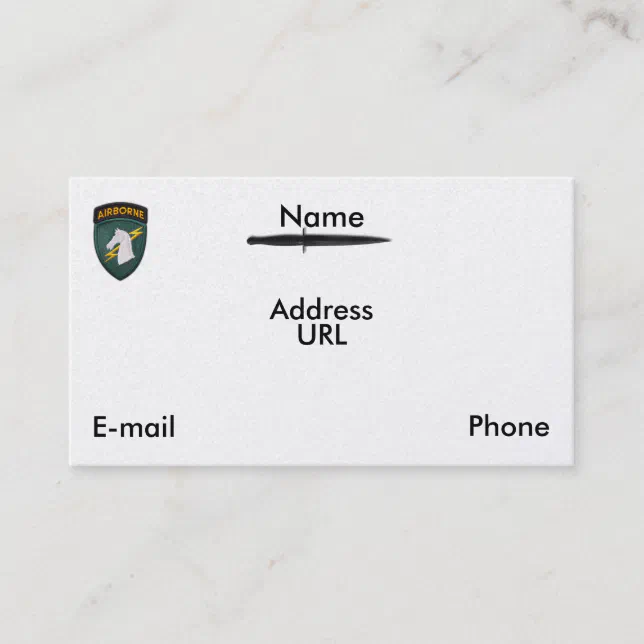 USASOC 1st special ops SOCOM veterans vets patch Business Card | Zazzle