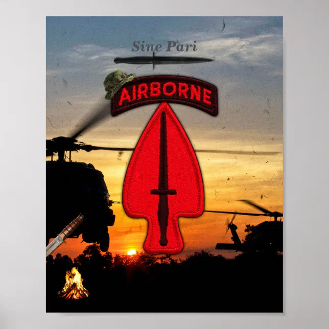 USASOC Special Ops lrrps lrrp recon Poster | Zazzle
