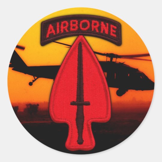 USASOC Special ops veterans vets patch Classic Round Sticker | Zazzle.com
