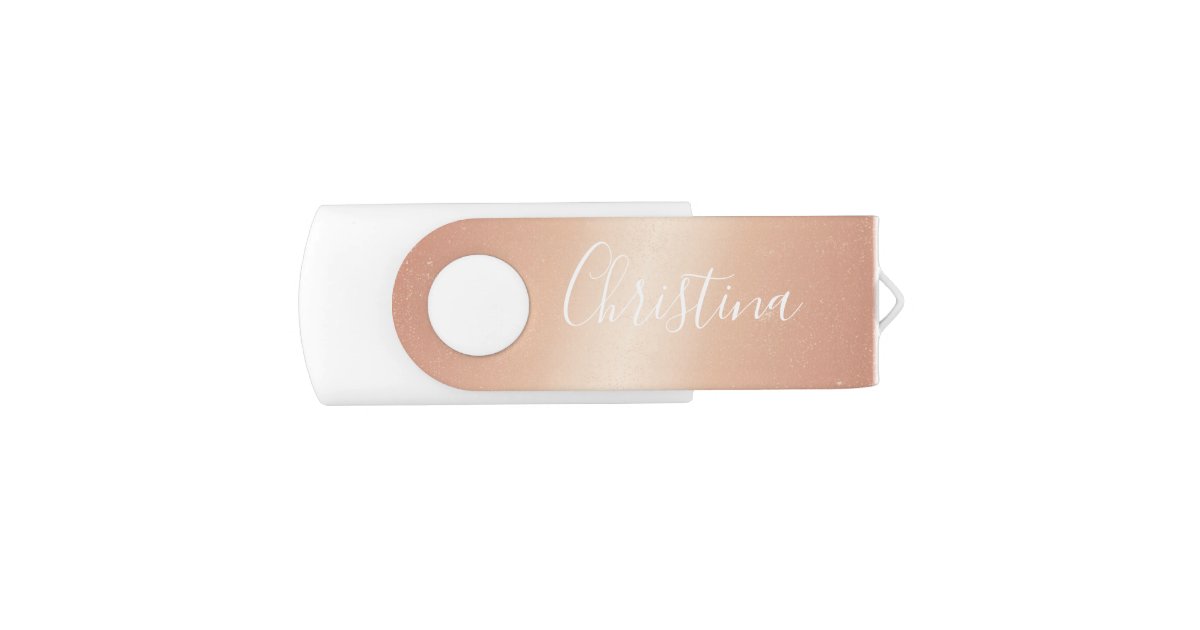 USB Flash Drive - Rose Gold Confetti | Zazzle