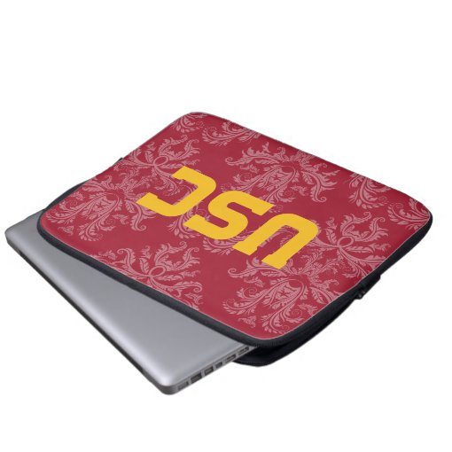 USC Trojans | Damask Pattern Laptop Sleeve | Zazzle