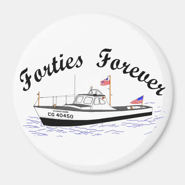 USCG 40 Foot Utility Boat Large # 40450 Clip Art Magnet | Zazzle
