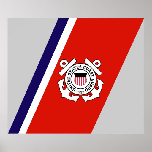 USCG Racing Stripe - Right Poster | Zazzle