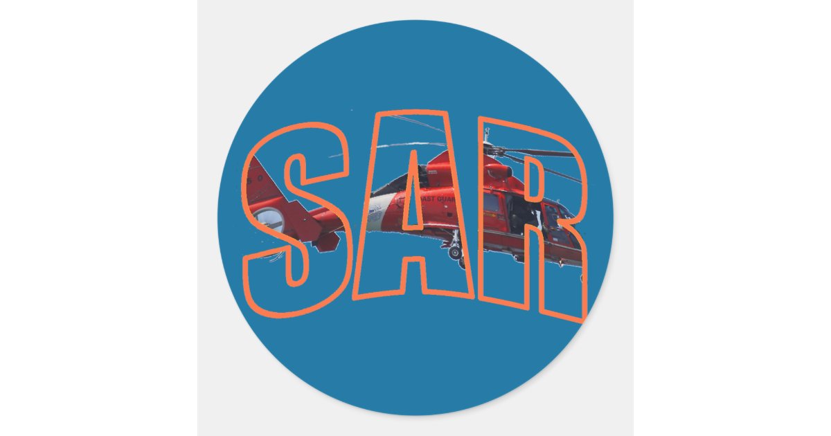 USCG SAR CLASSIC ROUND STICKER | Zazzle