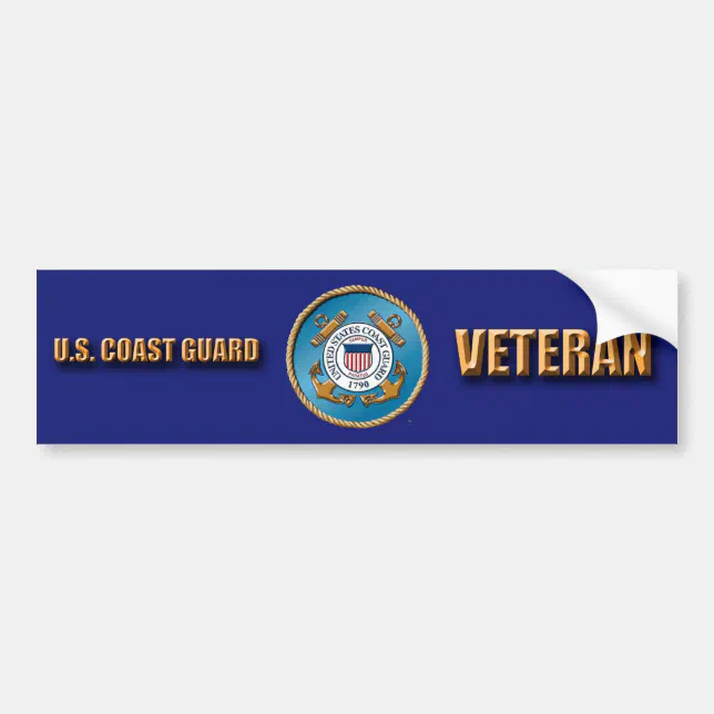 USCG Veteran Bumper Sticker | Zazzle