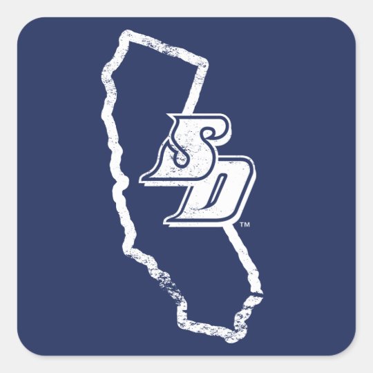 USD | Vintage California State Logo Square Sticker | Zazzle.com