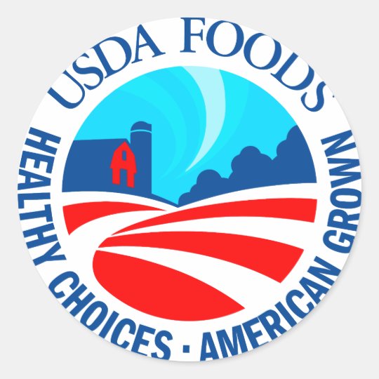 USDA Foods Classic Round Sticker | Zazzle.com